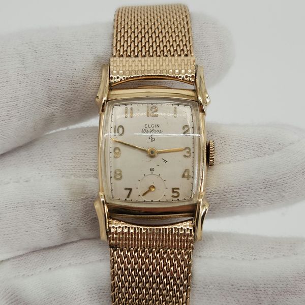 Elgin Deluxe Men's 10K Gold Filled Vintage Mechanical Watch ...
