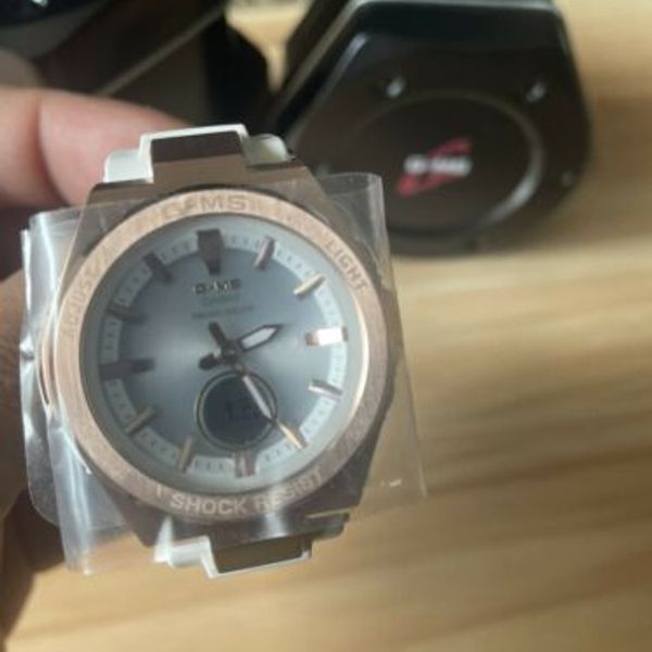 CASIO G-MS Baby G Shock Pink Rose Gold Women's Watch MSG-S200G-7A White ...