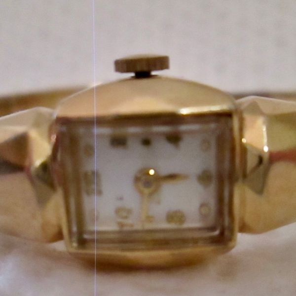 Vintage Bulova 10k Gold Filled Bangle Cuff Watch 21 Jewels ...
