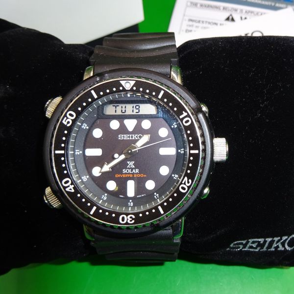 Seiko SNJ025 â Arnieâ Re-Issue Prospex Solar Diver Chronograph Watch ...