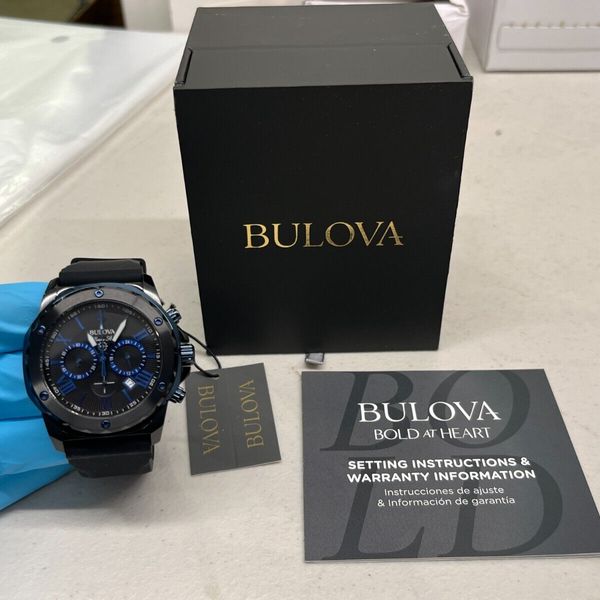 BULOVA Men's Marine Star 44mm Chronograph Stainless Steel Quartz Watch ...