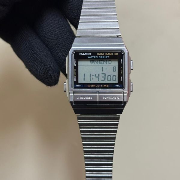 VINTAGE CASIO DB-520 DATA BANK WORLD TIME MENS QUARTZ WATCH ...