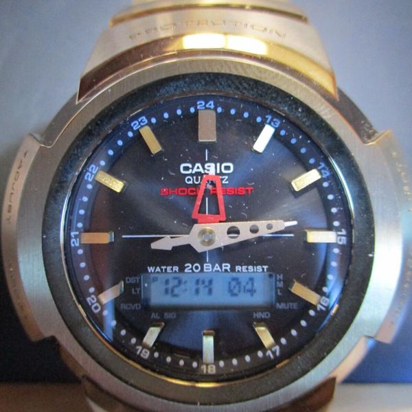 CASIO G-Shock AWM-500GD-9A Classic 1989 Analog Digital Full Metal Gold ...