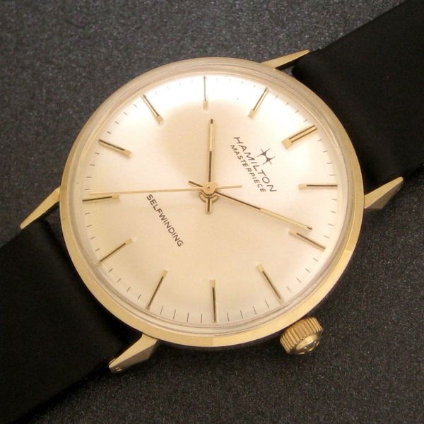 Mens Original Hamilton MASTERPIECE 14k SOLID GOLD Vintage Swiss ...