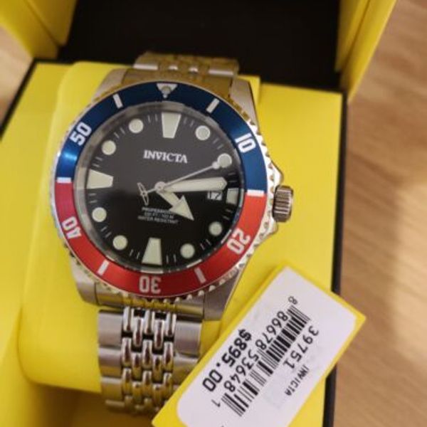 Invicta Pro Diver Automatic Black Dial Pepsi Bezel Men's Watch 44mm ...