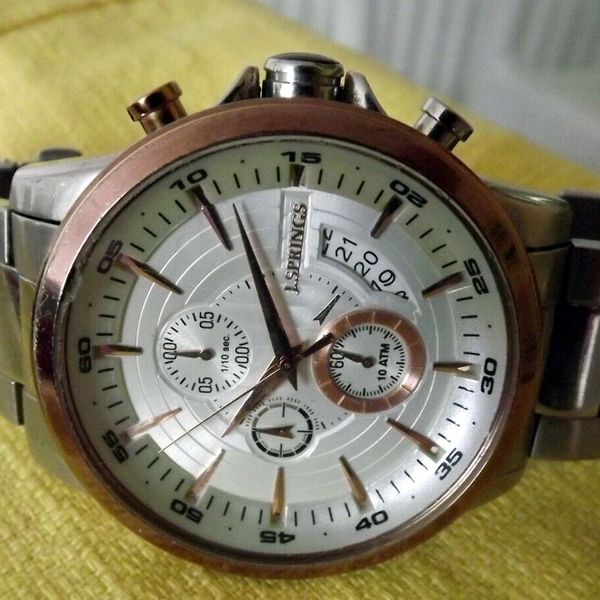 J SPRINGS from SEIKO, SILVER DIAL CHRONOGRAPH, QUARTZ,GENTS WATCH ...