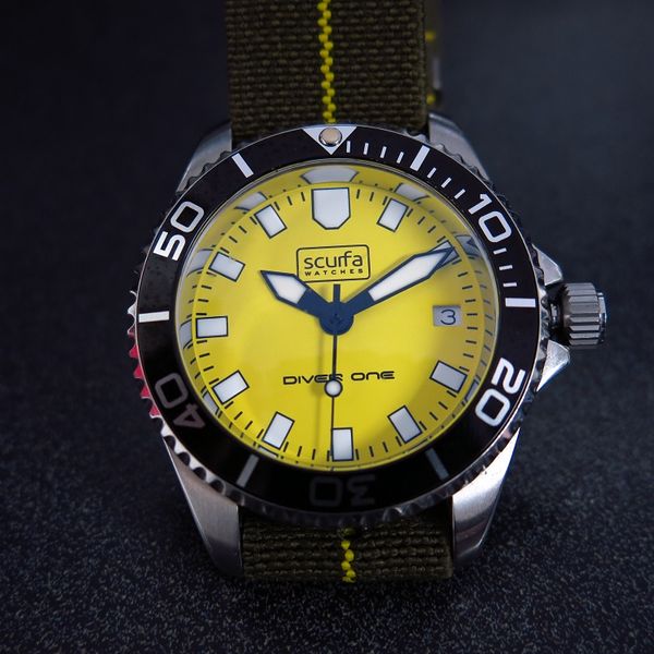 For Sale, limited time Scurfa yellow dial Diver One | WatchCharts ...