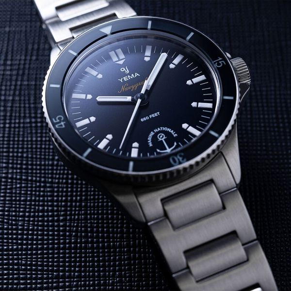 YEMA Navygraf Marine Nationale Blue Steel Quartz Men's Watch ...