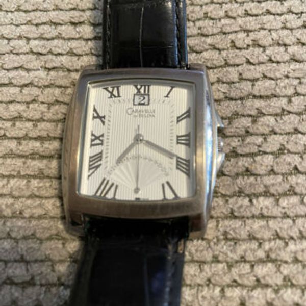 Vintage Caravelle By Bulova Mens Tank Style Quartz Watch A8 C835064 ...