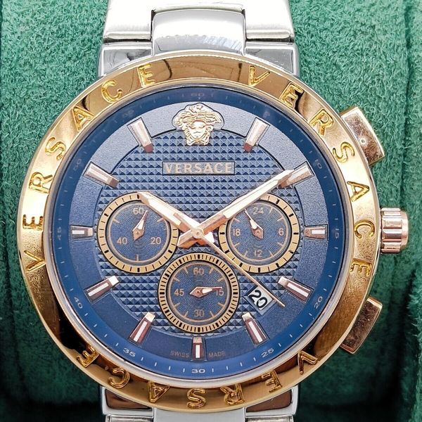 Fantastic Versace Fix Bezel Chronograph Date Indicator Quartz Men's ...