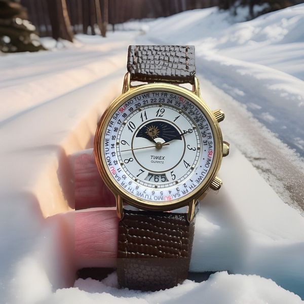 MEN'S TIMEX MOON PHASE 364T CELL QUARTZ WATCH GWO | WatchCharts Marketplace