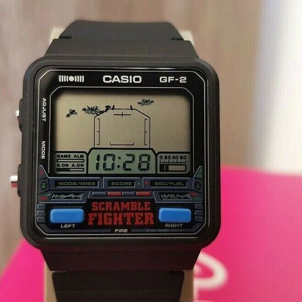 Watch Vintage Casio Game Scramble Fighter GF-2 New Unused QW 685 Rare ...