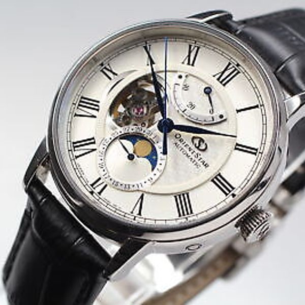 [ w/Box ] Orient Star F7X6-UAA0 Power Reserve Moon Phase AT Men's From ...