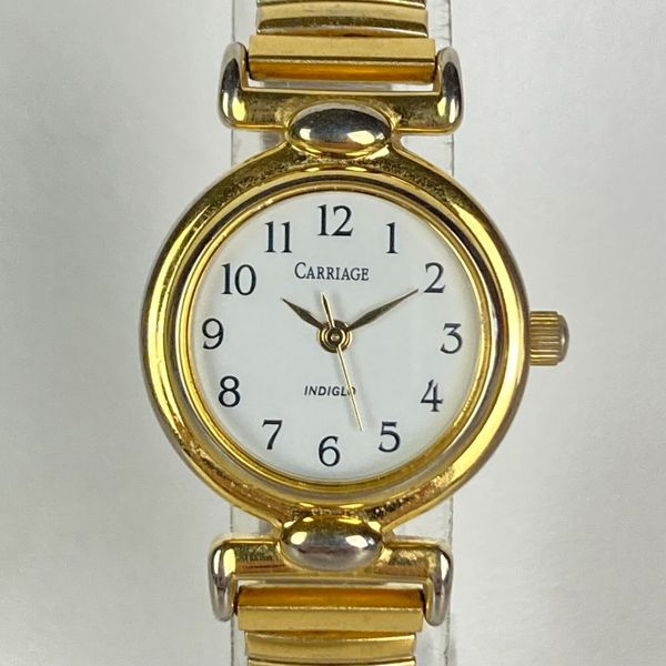 Carriage by Timex Watch Women Gold Tone 25mm Stretch Band Indiglo New ...