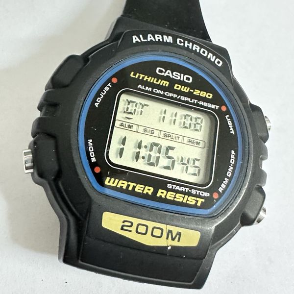 Vintage CASIO DW-280 LITHIUM ALARM CHRONOGRAPH JAPAN WATCH ...
