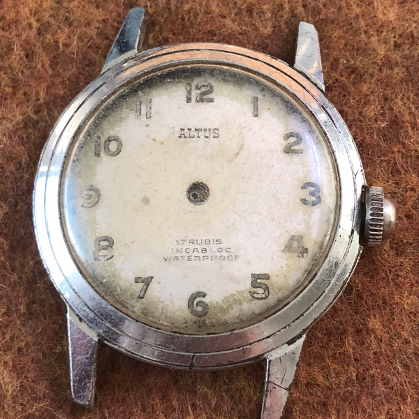 Vintage Glycine Altus Men's Watch Military Incabloc Parts/Repair 17j ...