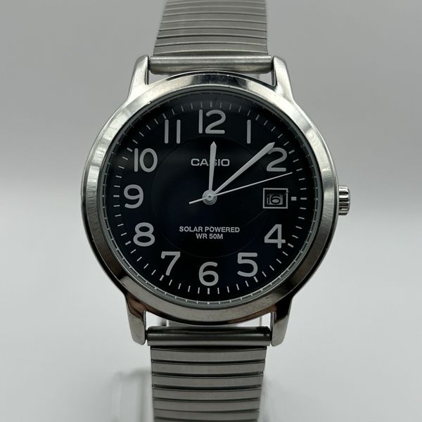 Casio MTP-S100 Solar Powered Analog Mens Field Watch - 36mm Case ...
