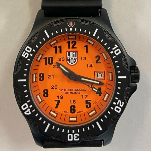 Luminox 8409 Black-Ops RARE Orange dial Navy Seals 8400 series Unworn ...