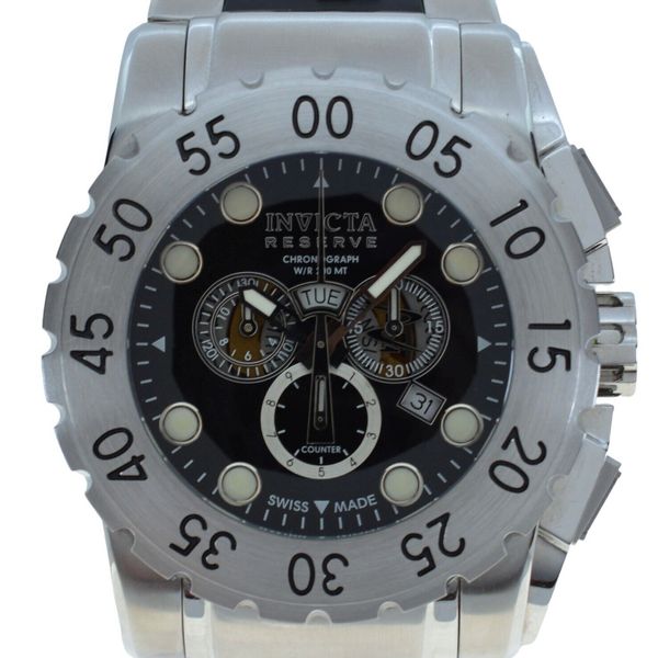 Men's 52mm Invicta Reserve Leviathan Silver/ Black Swiss Chrono Watch ...