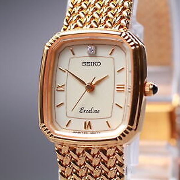Vintage 1990 Seiko Exceline 7321-6600 Gold Diamond Quartz Womens Watch JDM JAPAN | WatchCharts ...