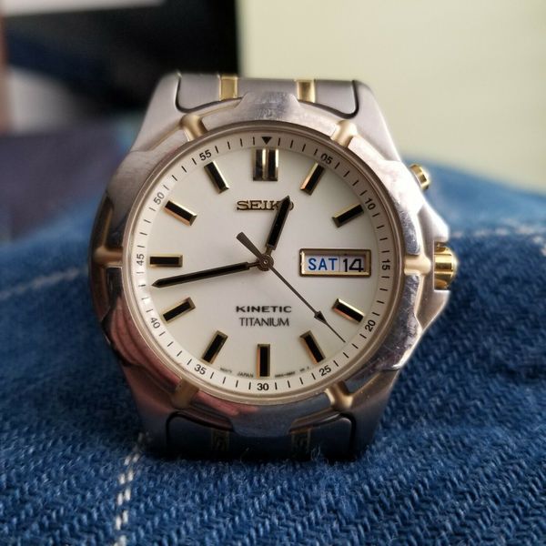 SEIKO KINETIC TITANIUM 2TONE 5M63-0B70 LUMI DIAL | WatchCharts