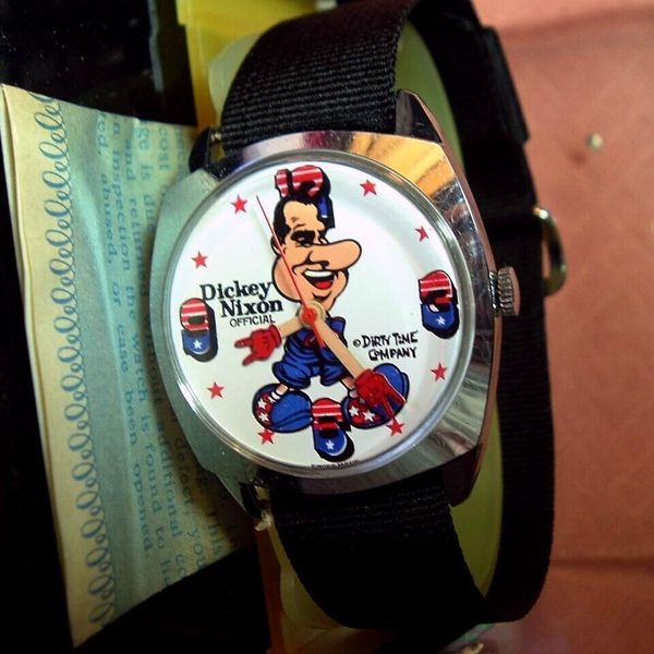 *NEW* Vintage Dirty Time Dickey Nixon Watch Swiss Made Mechanical Hand ...