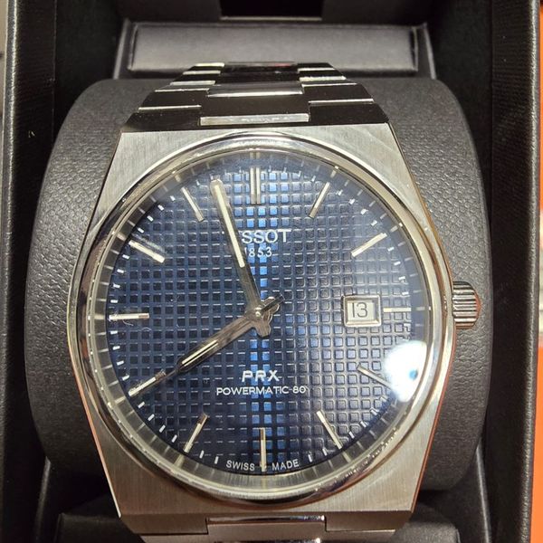 Tissot prx powermatic 80 automatic 40mm blue waffle dial | WatchCharts ...