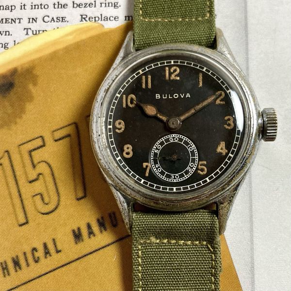 Bulova WWII Vintage US Army Military Ordnance Watch 32mm 10AK Great ...
