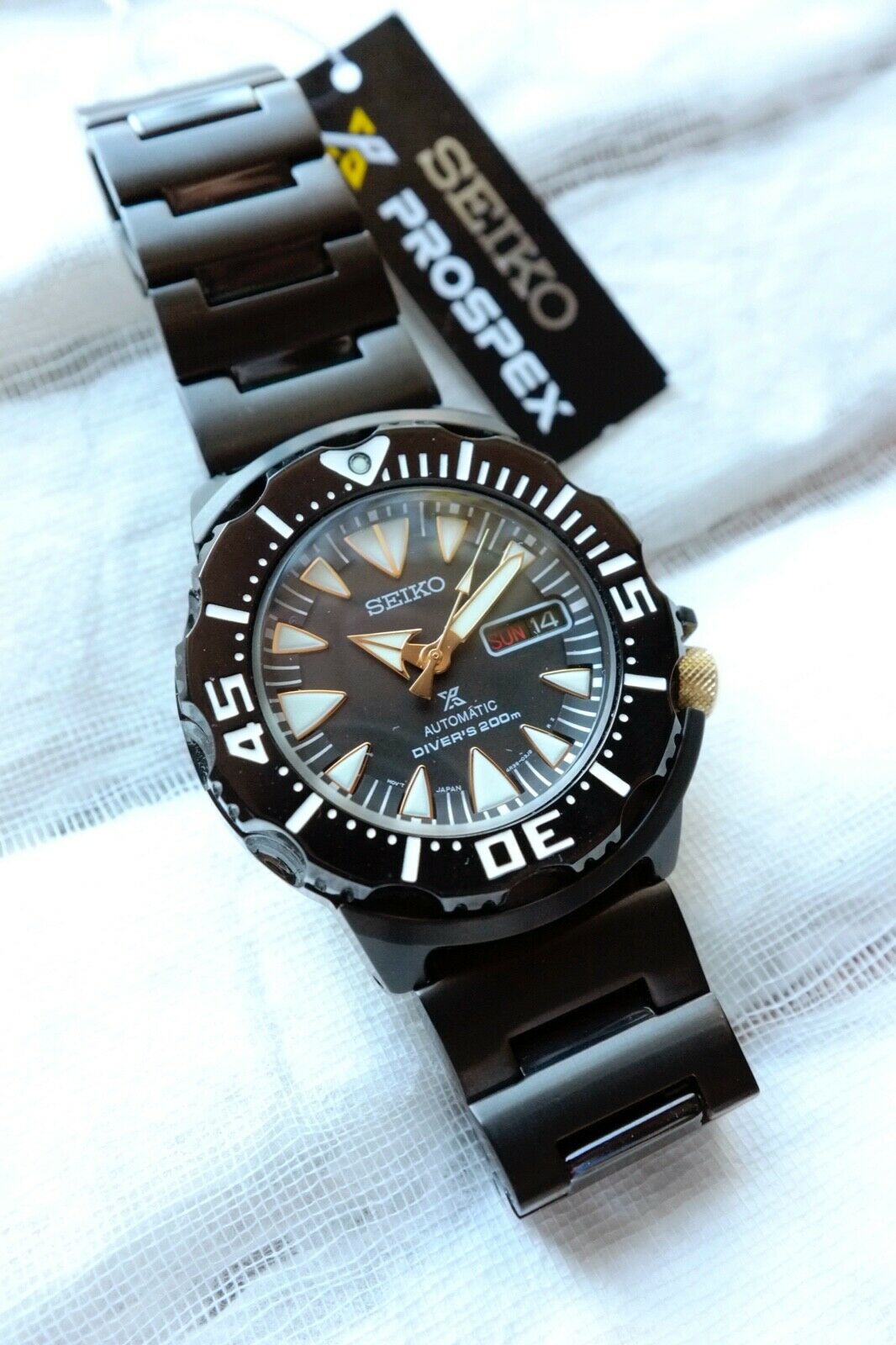 Seiko Prospex Automatic "Black Ion Monster" Divers Watch SRP583 (New ...