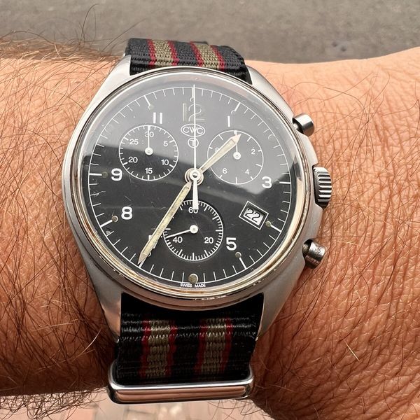 Mens CWC BAF Chronograph Military Watch 1st Series Rare Number 143 Of ...