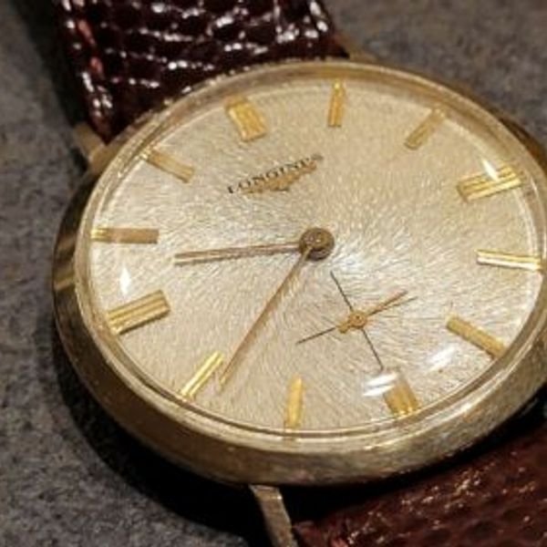 RARE Longines 10k Gold Fill Case w/SWIRL DECO DIAL Manual Wind Mens ...