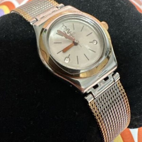 Swatch IRONY Lady 2019 - YSS327M - Full SILVER Jacket - Ladies Two Tone ...