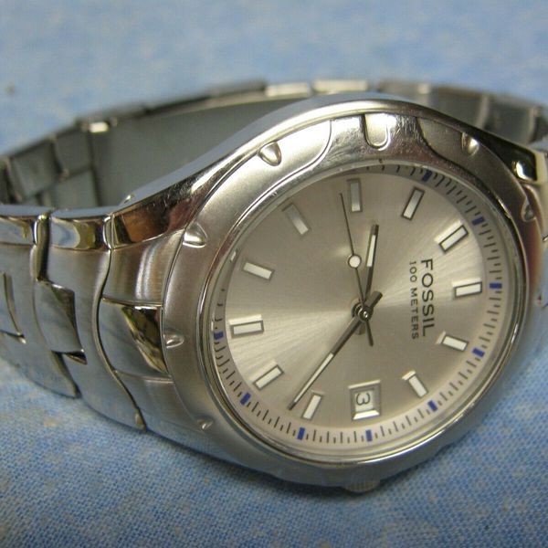 Men's FOSSIL "Blue" Water Resistant Diver's Watch AM-3882 w/ New ...