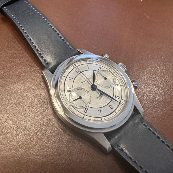 [WTS] Baltic Bicompax 002 Silver Dial on Blue Leather w/ extra Baltic ...