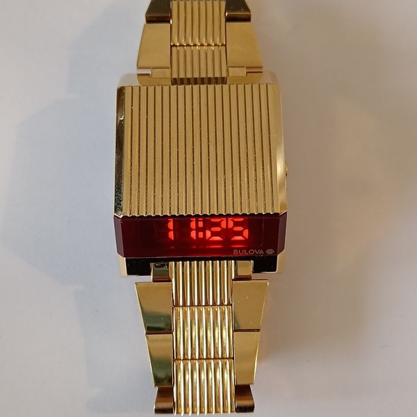 Bulova Computron Archive Series LED Watch Gold Tone Men's | WatchCharts ...