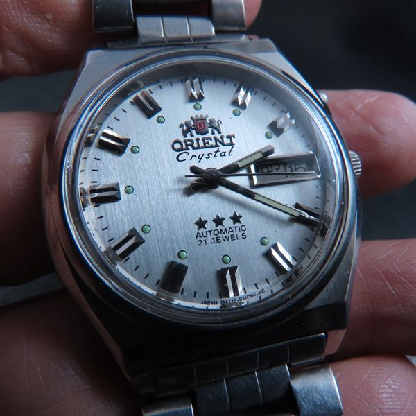 Japan Orient Three Star Crystal Daydate Automatic Men Watch ...