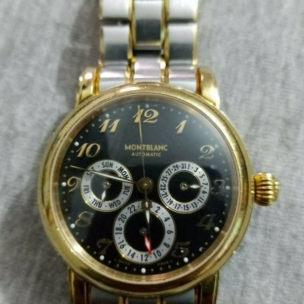 Montblanc 7014 Meisterstuck Sport Full Calendar, Dual Time, Gold Plated ...
