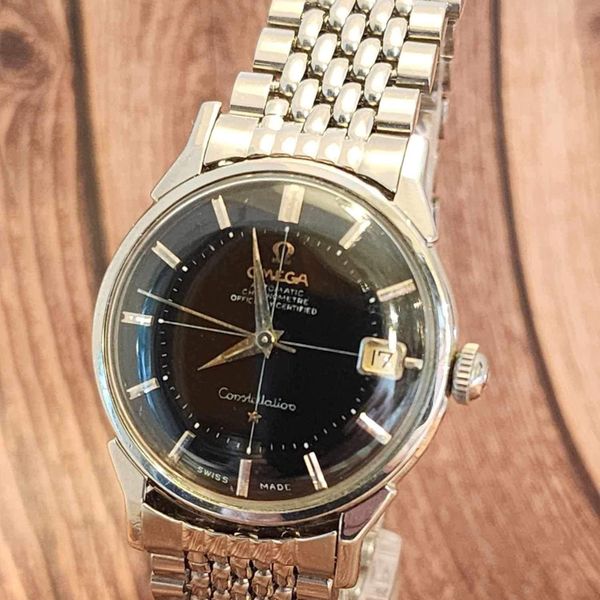 [WTS] 1966 Omega Constellation Date 168.005 Pie Pan Dog Leg Steel Black Cal. 561 | WatchCharts ...