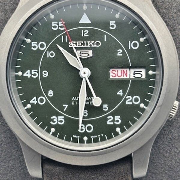 Seiko 5 Sports Green Men's Field Watch - SNK805 - Leather Barton Strap ...