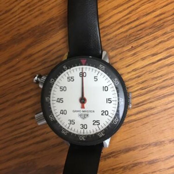 VINTAGE HEUER GAME MASTER JUMBO WRIST STOPWATCH RALLYE RACE TIMER ...