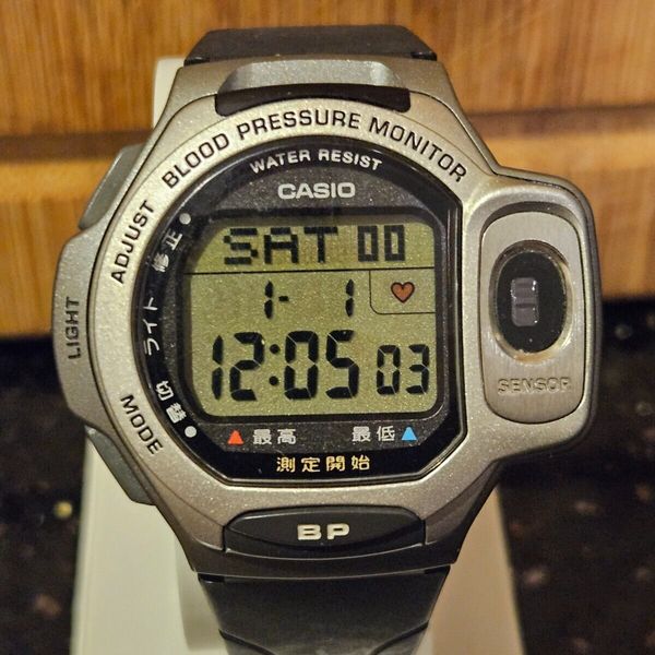 Boxed Casio BP-1B BLOOD PRESSURE Pulse MONITOR SENSOR ILLUMINATOR from ...