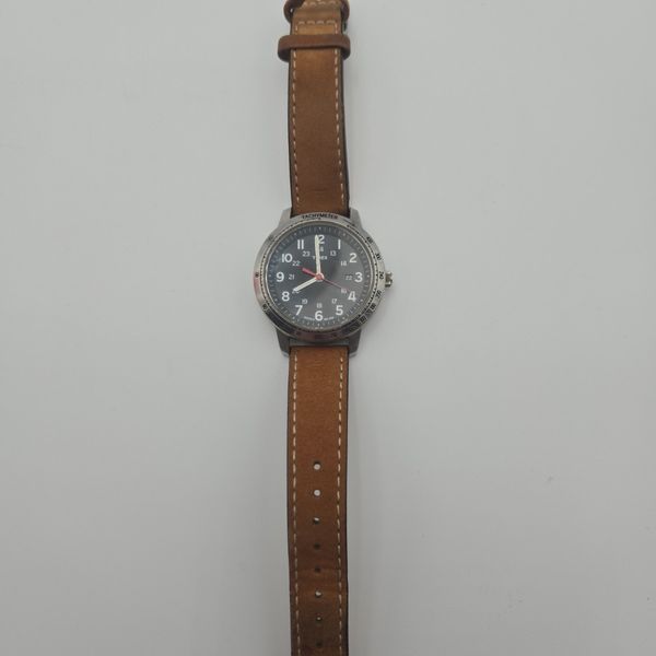 Timex Menâ s Expedition Indiglo Tachymeter Watch â Black Dial, Brown ...