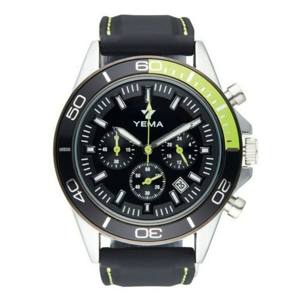 Man watch yema chronograph 44 mm black-new | WatchCharts Marketplace