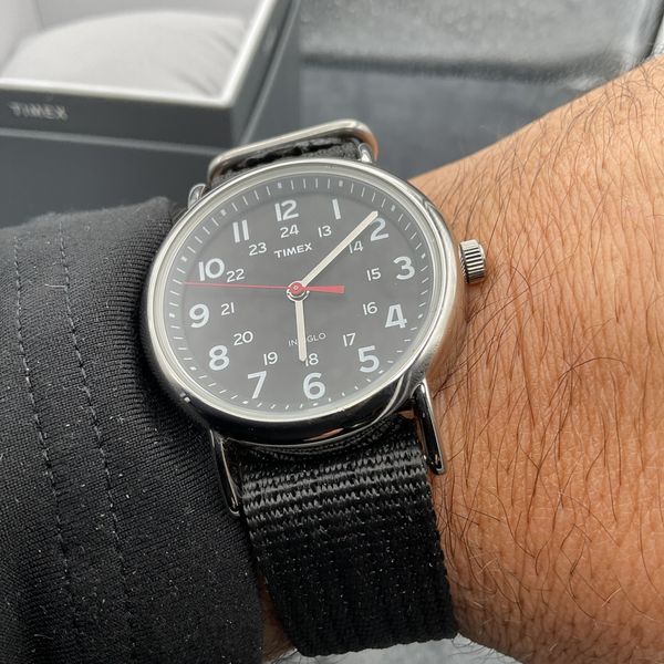 Timex Mens Easy Reader Weekender Indiglo Watch 38mm | Water Resistant ...