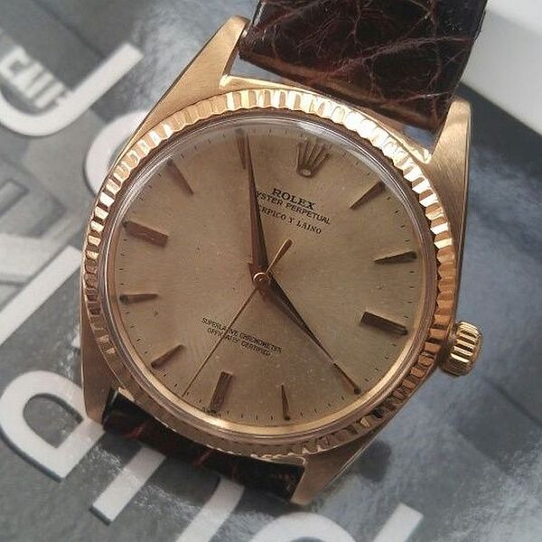 FS - Rolex 18k 1013 Oyster Perpetual w/ Serpico Y Laino dial + Rolex ...