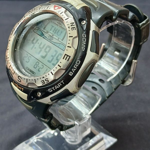 Casio Vintage Digital Watch Sea Pathfinder Triple Sensor Moon Baro 2273 ...