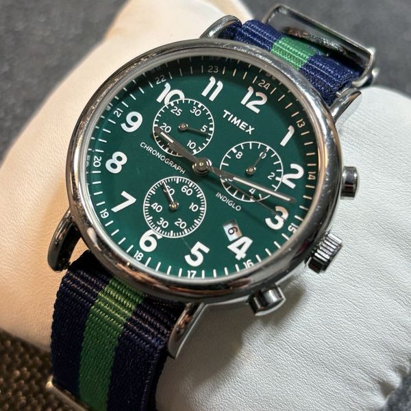Timex Weekender Indiglo Chronograph Watch 40mm,Date,New NATO Strap ...