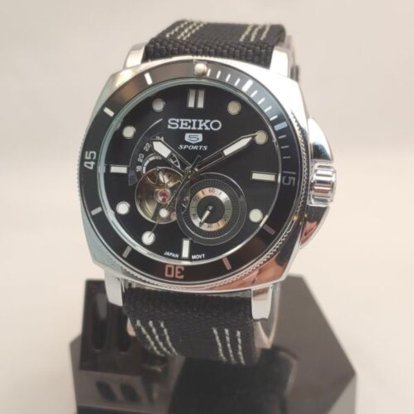 SEIKO MOD 5 SPORT 1880A BLACK AUTOMATIC LUMINOUS HANDS AND INDEXES MEN ...