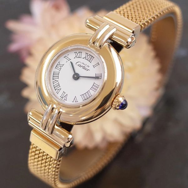 Cartier Must de Collier Vermeil W1011554 White Roman Dial Ladiesâ ...