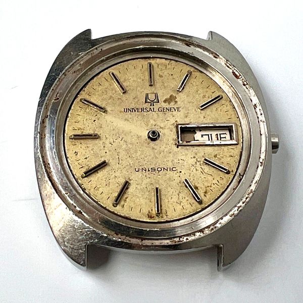 Universal Geneve Unisonic Watch Vintage Mens Quartz Cal 1-53 Beige 15 ...